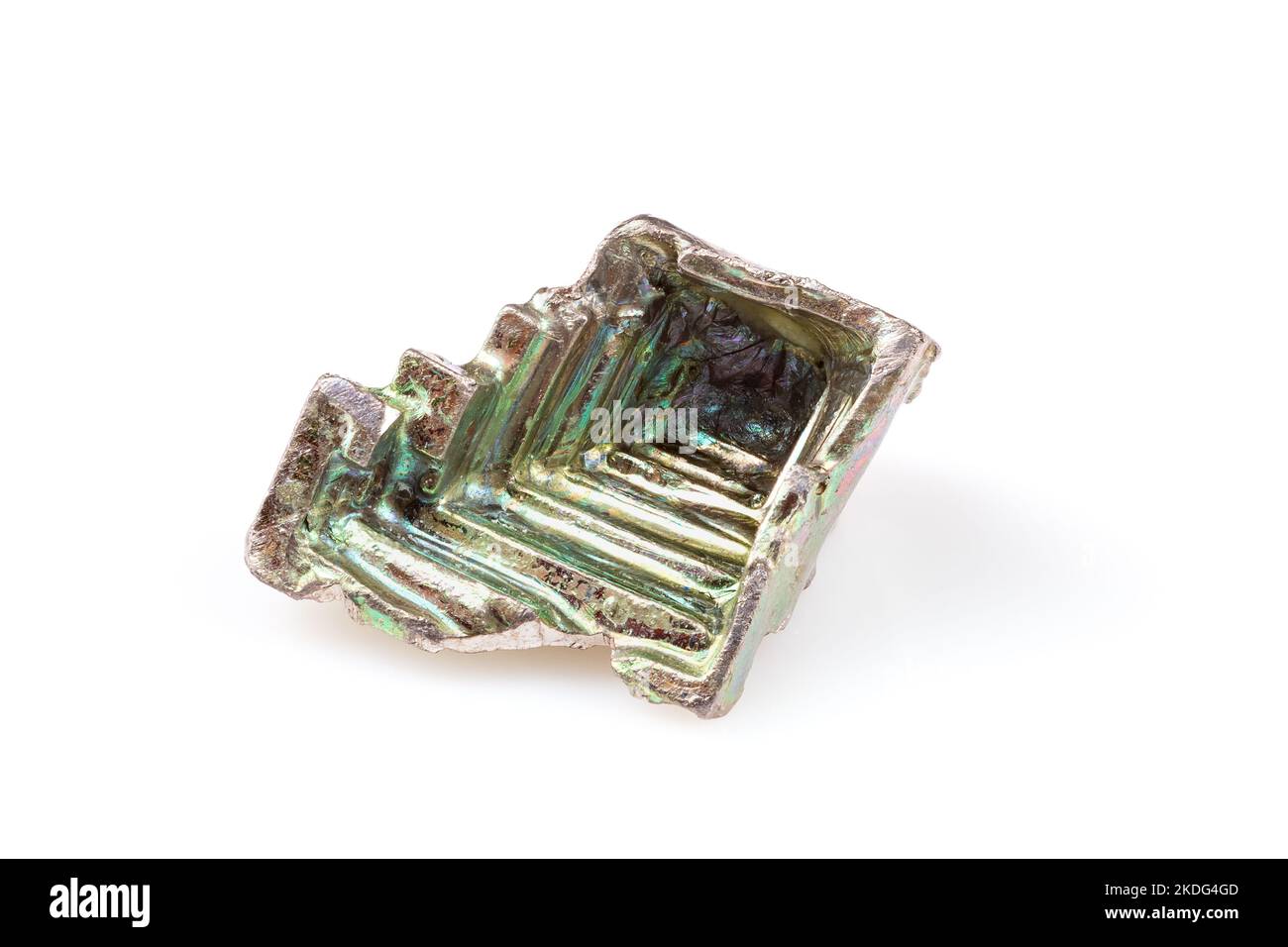 Small Piece of Pure Bismut Gemstone Mineral Isolated on White ...