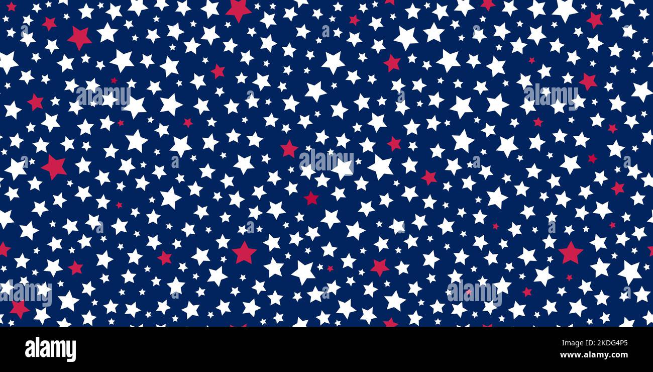 American colors starry background. Simple stars on blue seamless ...