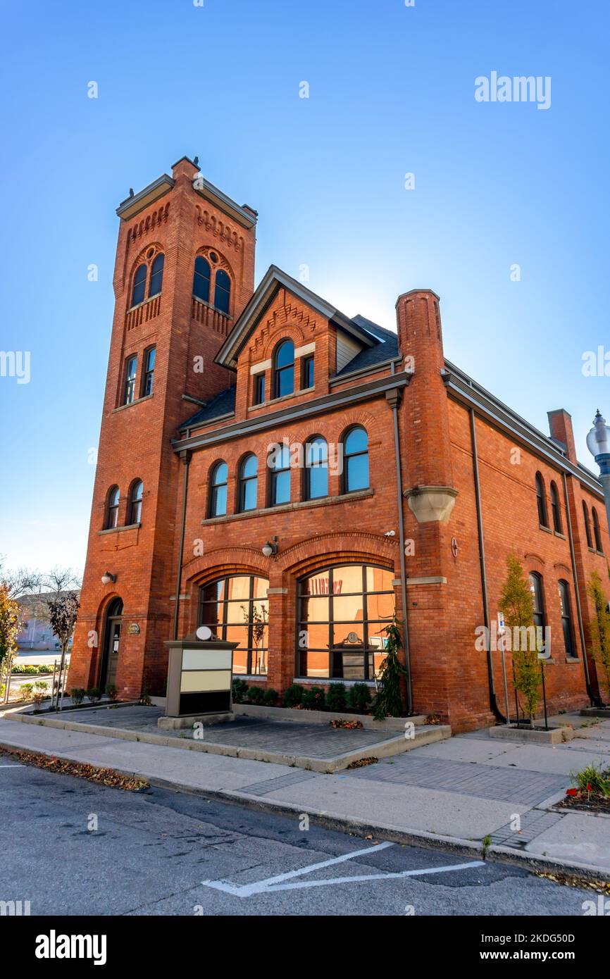 Old Fire Hall Building located in Woodstock, Ontario, Canada ...