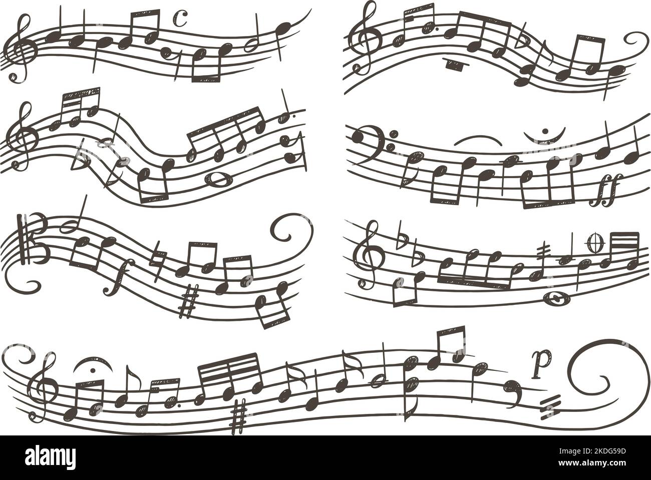Musical notation sketch Cut Out Stock Images & Pictures - Alamy
