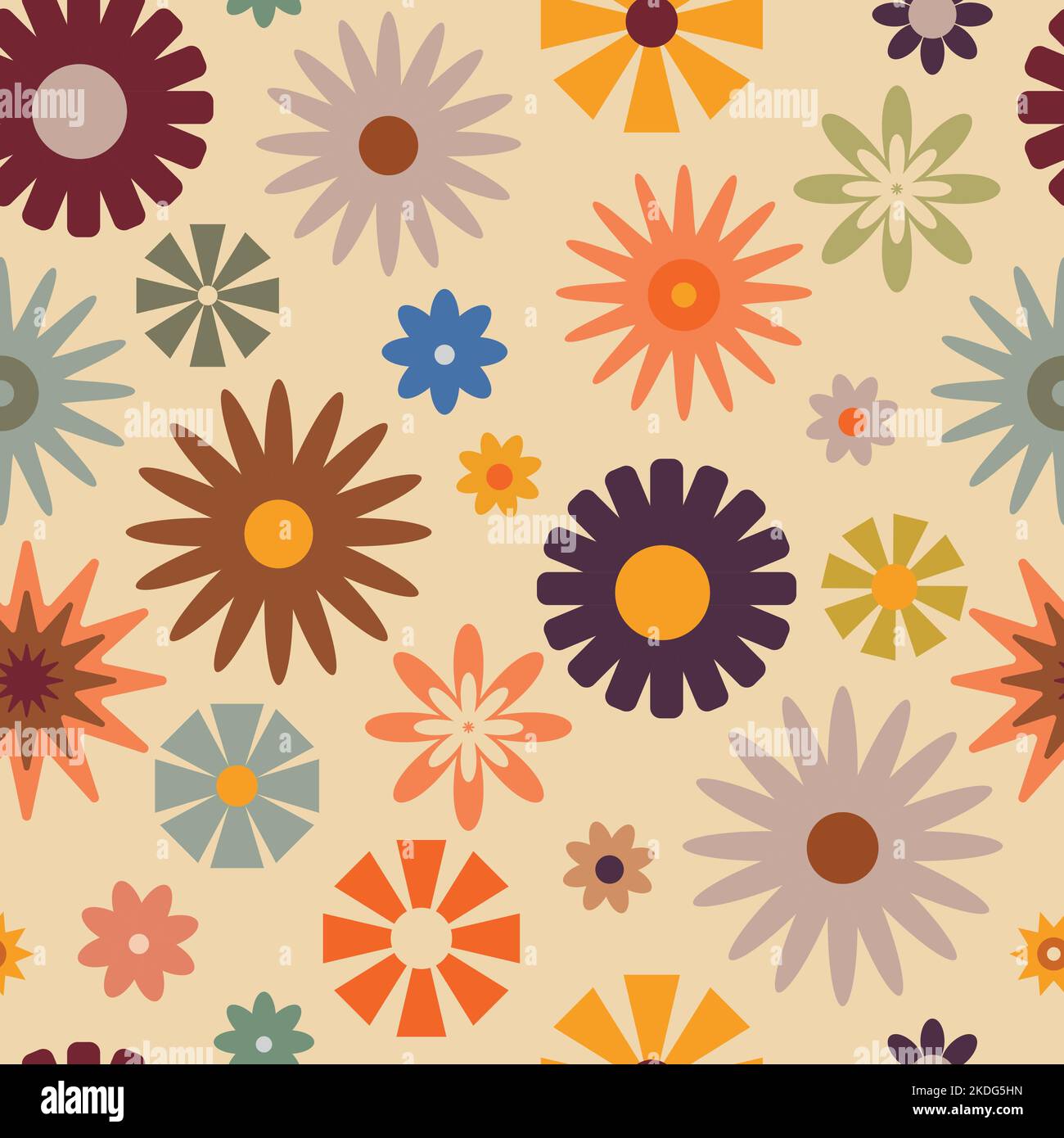 60s floral pattern Stock Vector Images - Alamy