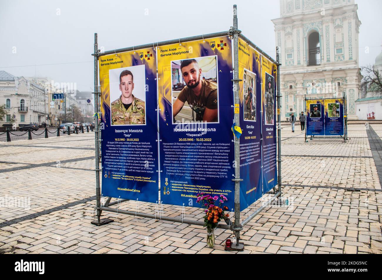 The Azov Regiment, Angels of Mariupol street exhibition in Kyiv ...