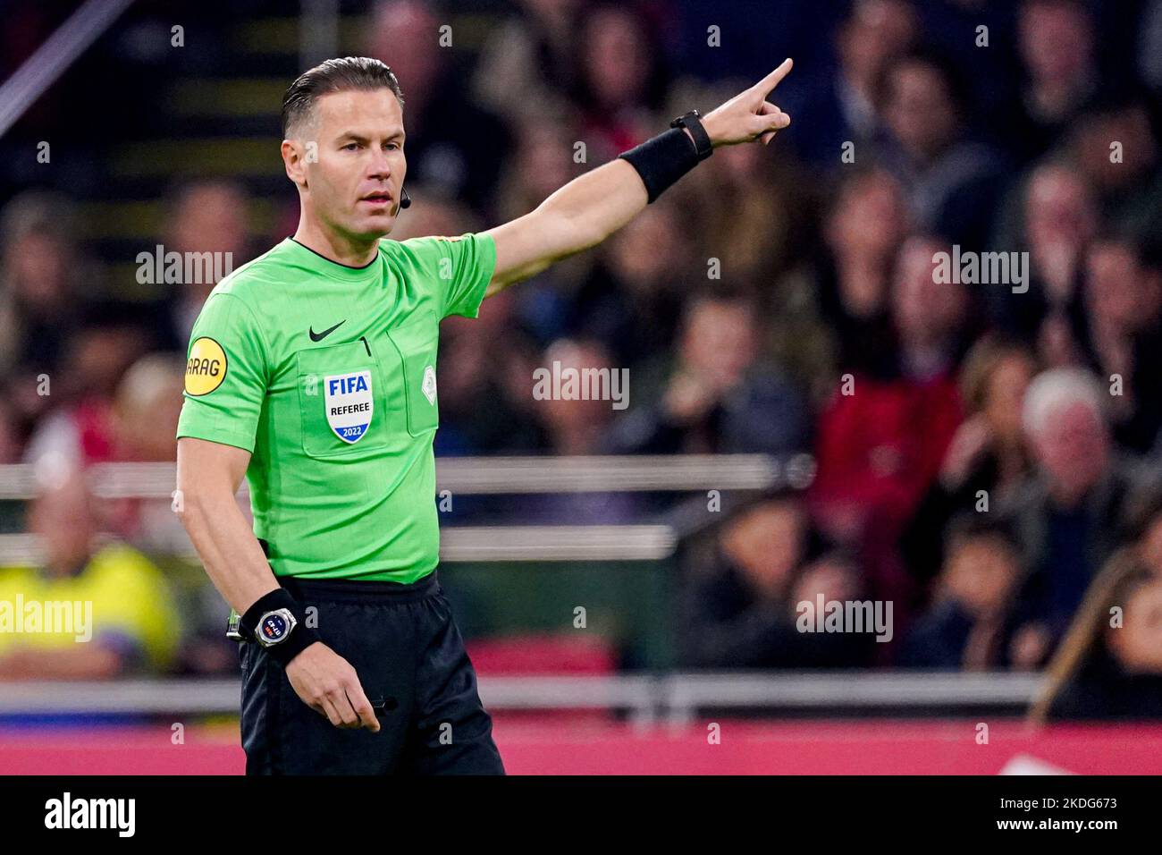 AMSTERDAM, NETHERLANDS - NOVEMBER 6: Referee Danny Makkelie during the ...