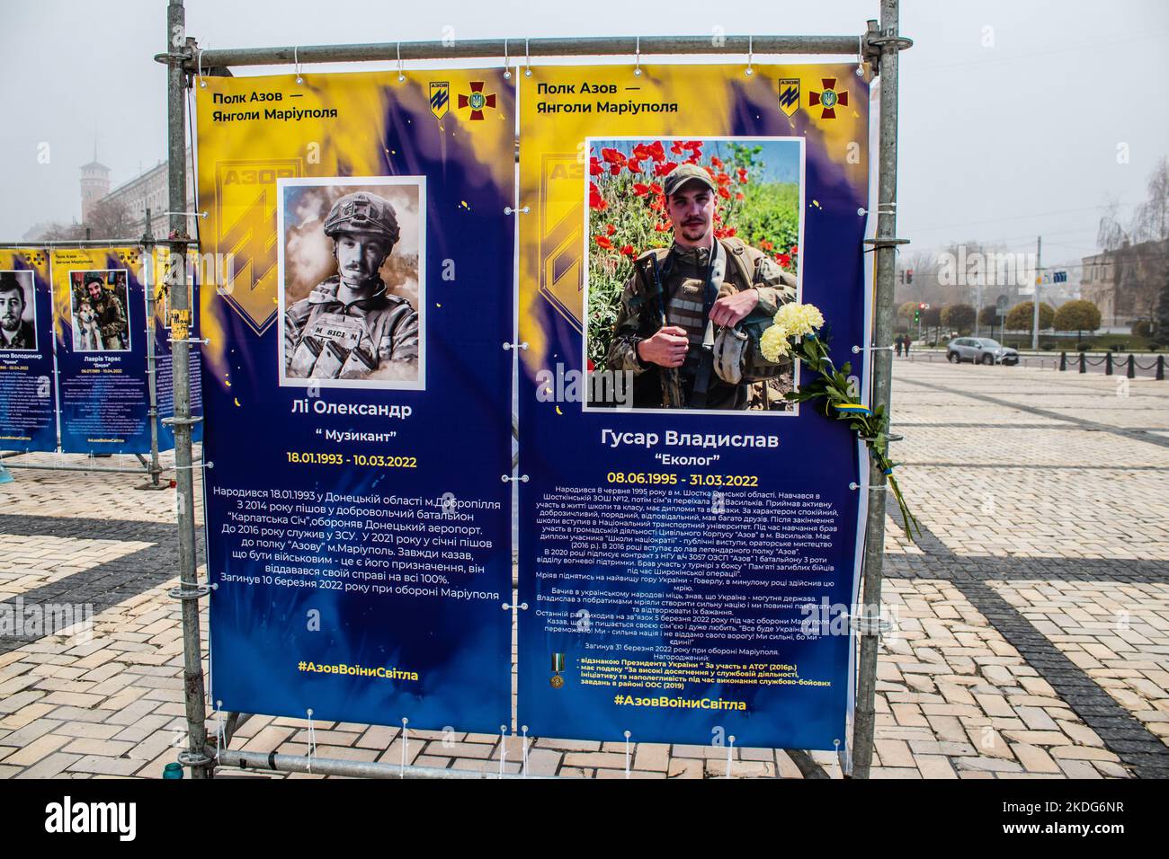 The Azov Regiment, Angels of Mariupol street exhibition in Kyiv ...