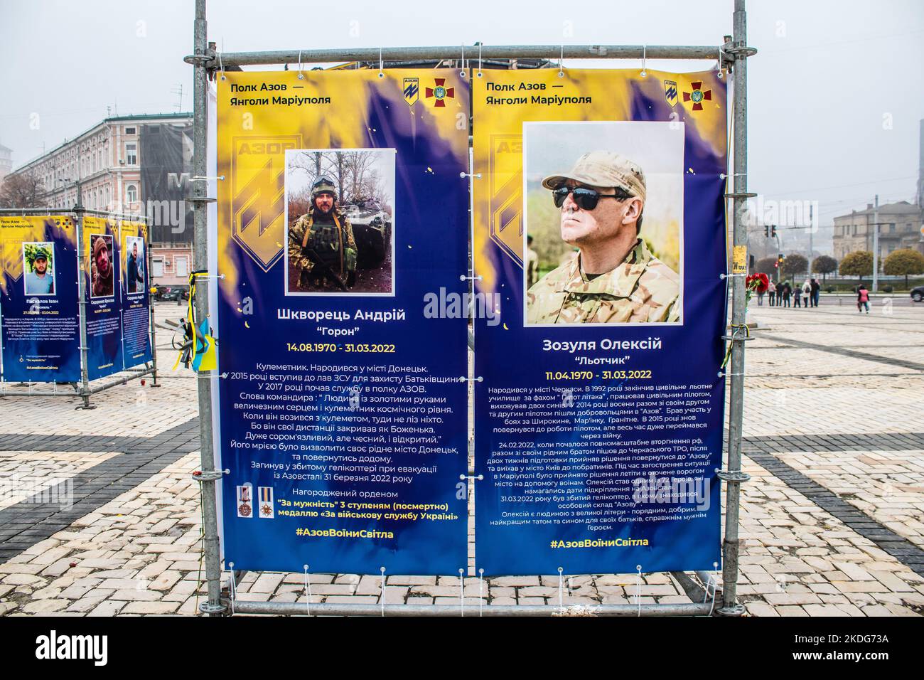 The Azov Regiment, Angels of Mariupol street exhibition in Kyiv ...