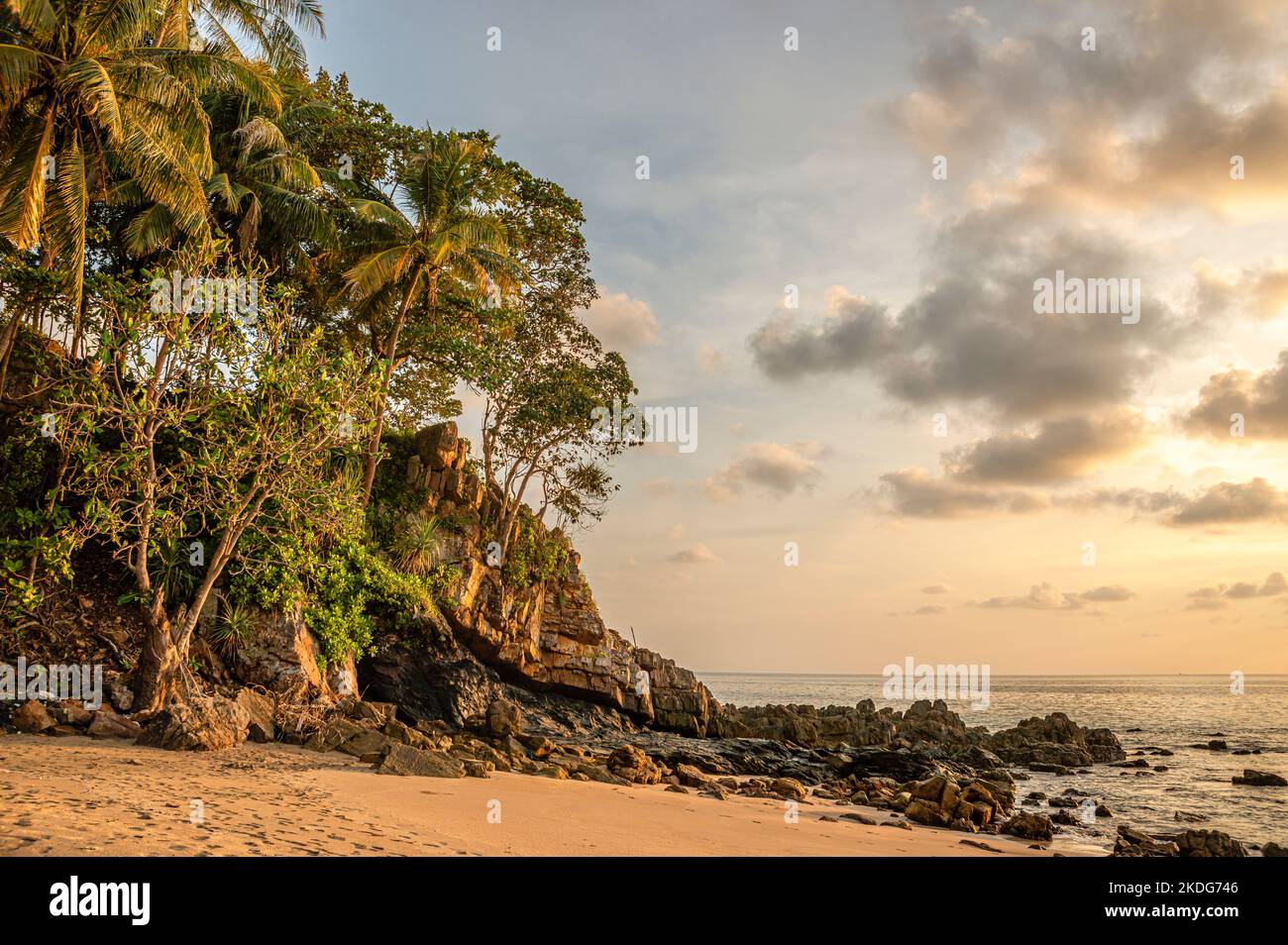 Sunset at Kantiang Bay, Koh Lanta Island, Krabi, Thailand Stock Photo ...