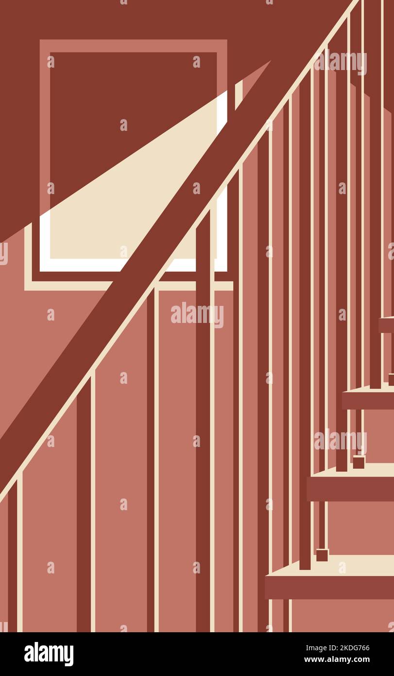 Interior stairway view Stock Vector Images - Alamy