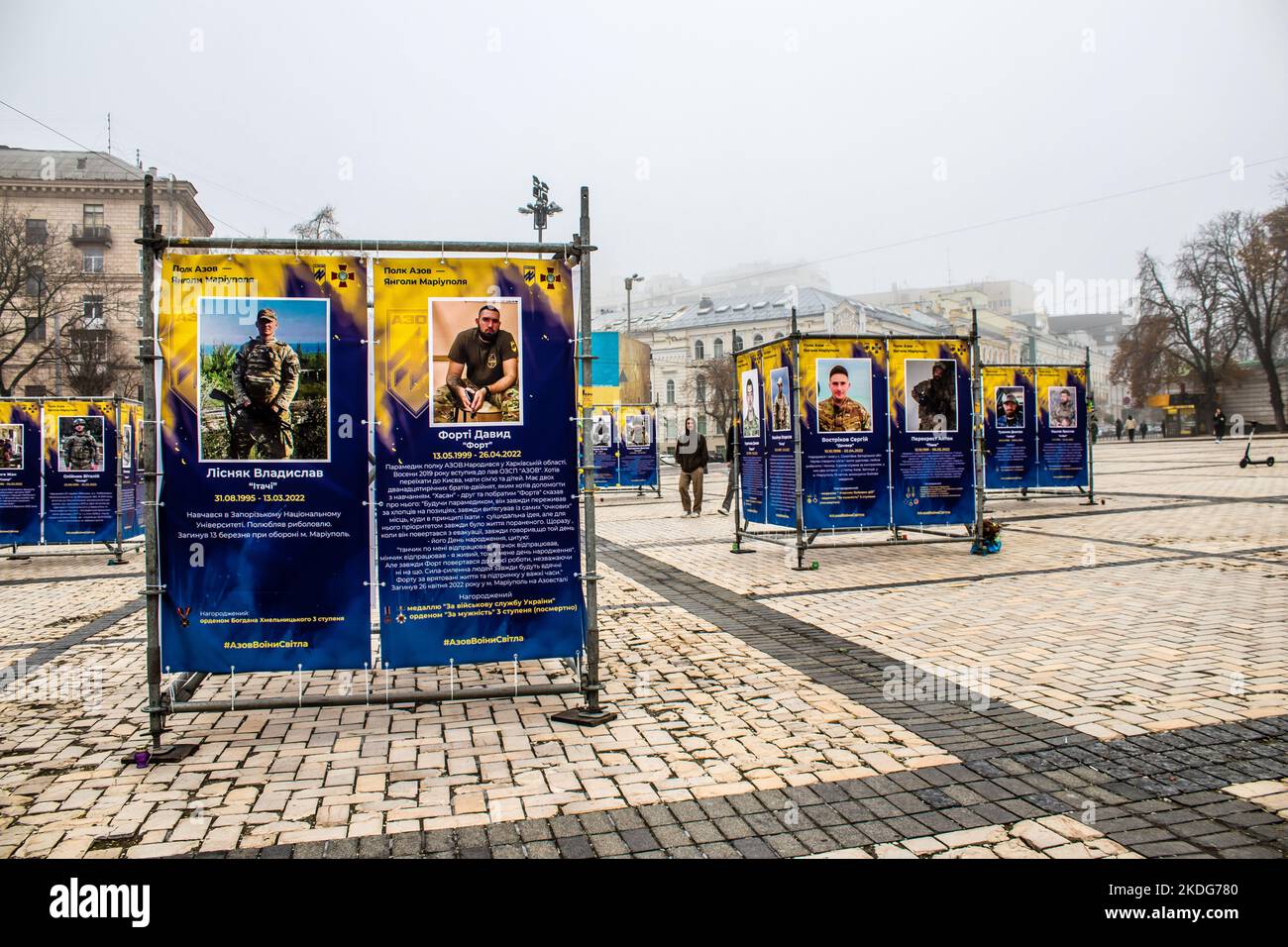 The Azov Regiment, Angels of Mariupol street exhibition in Kyiv ...