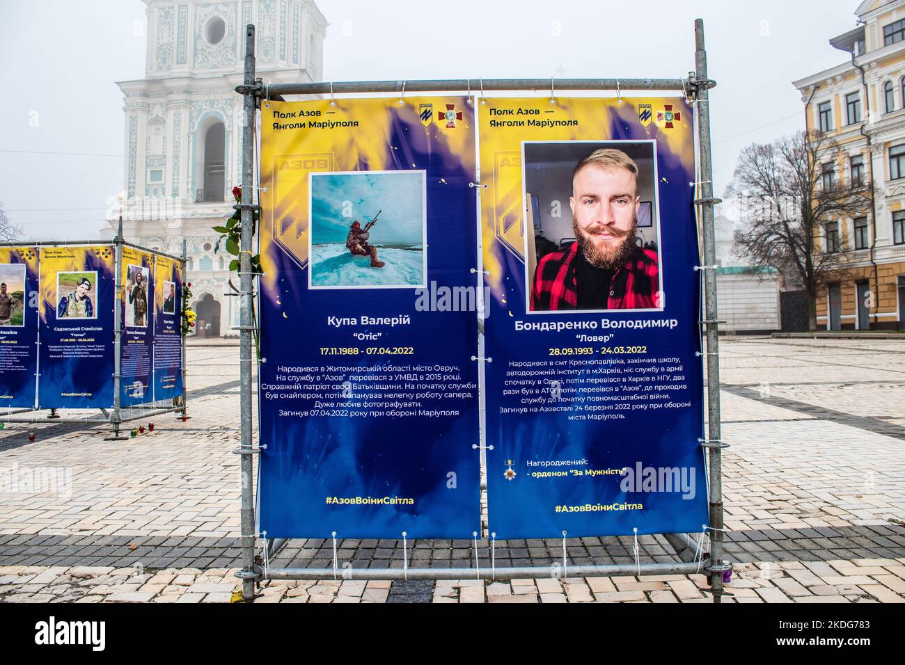 The Azov Regiment, Angels of Mariupol street exhibition in Kyiv ...
