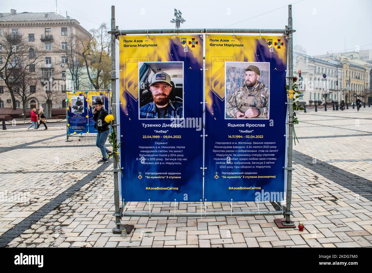 The Azov Regiment, Angels of Mariupol street exhibition in Kyiv ...