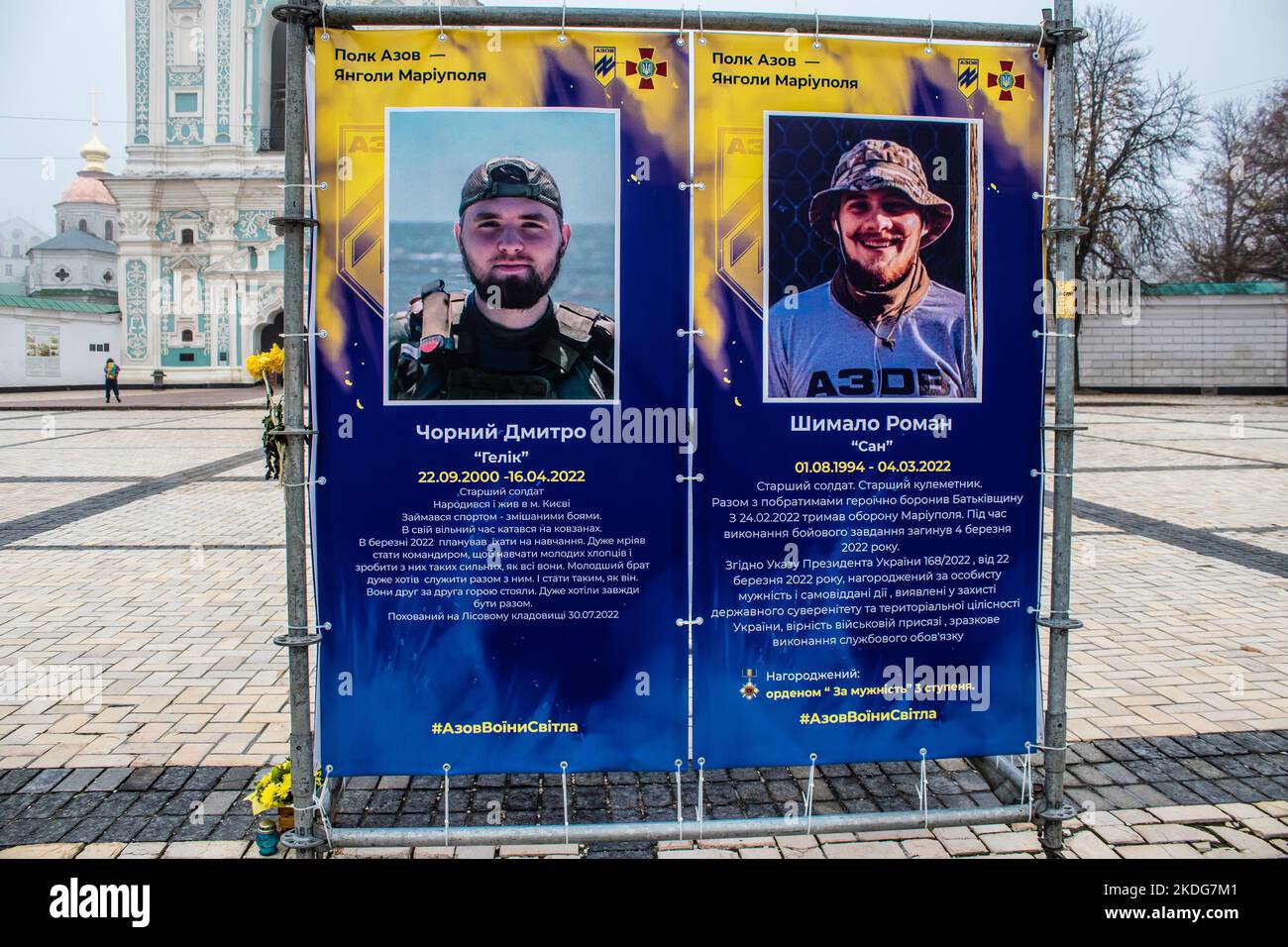 The Azov Regiment, Angels of Mariupol street exhibition in Kyiv ...
