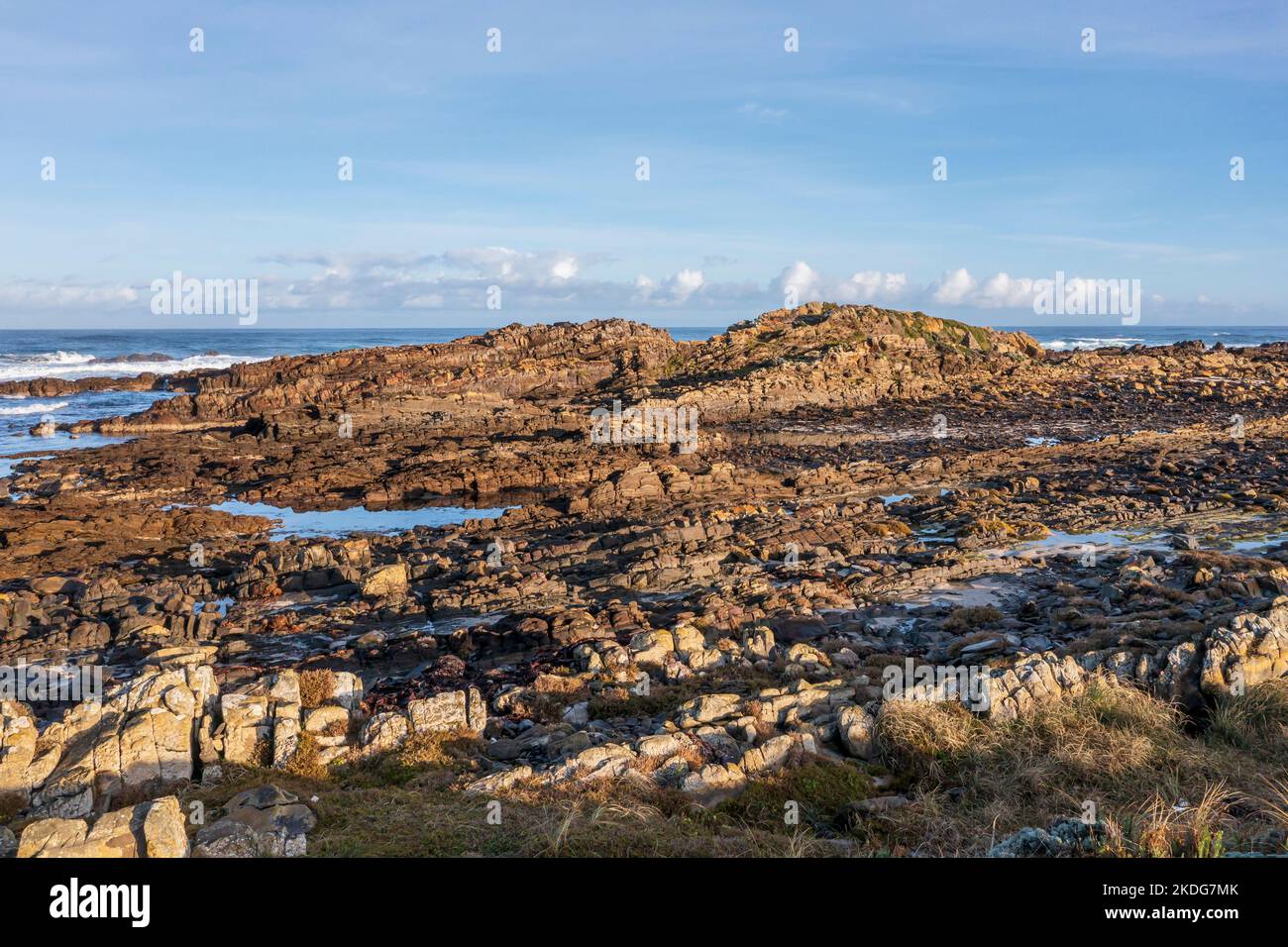 Drone aerial photograph of the rugged and rocky coastline of ...