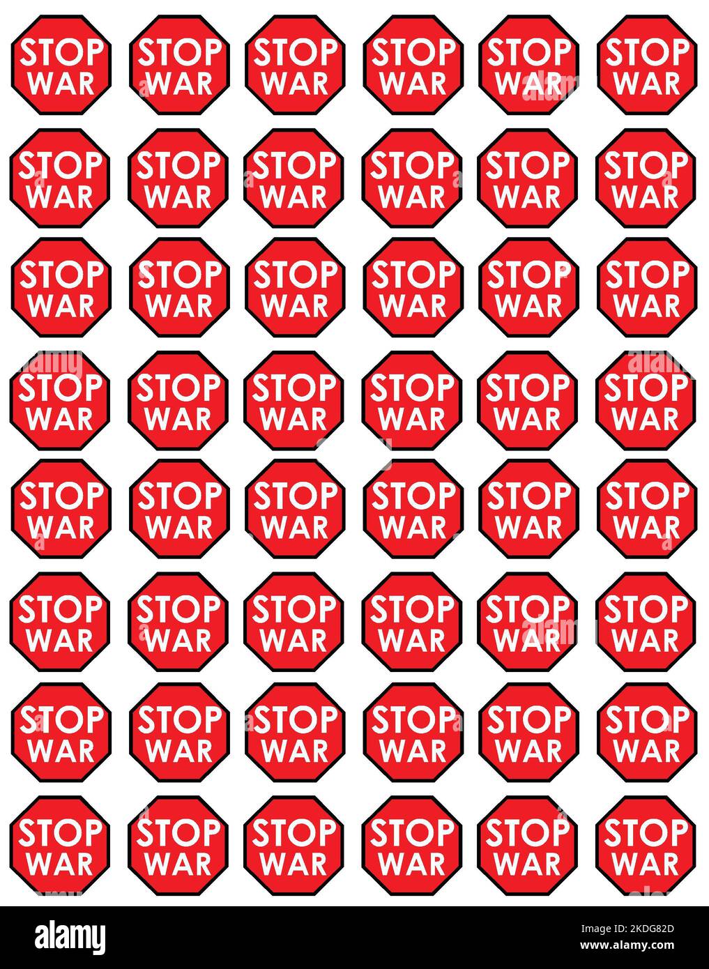 Stop war. Illustration of the red Stop road sign with the word war. No ...