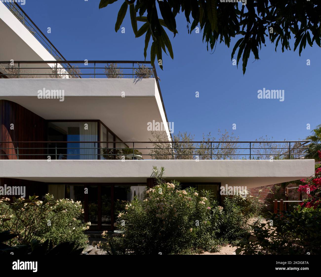 Overall elevation side view. Hotel Baja Club, La Paz, Mexico. Architect ...