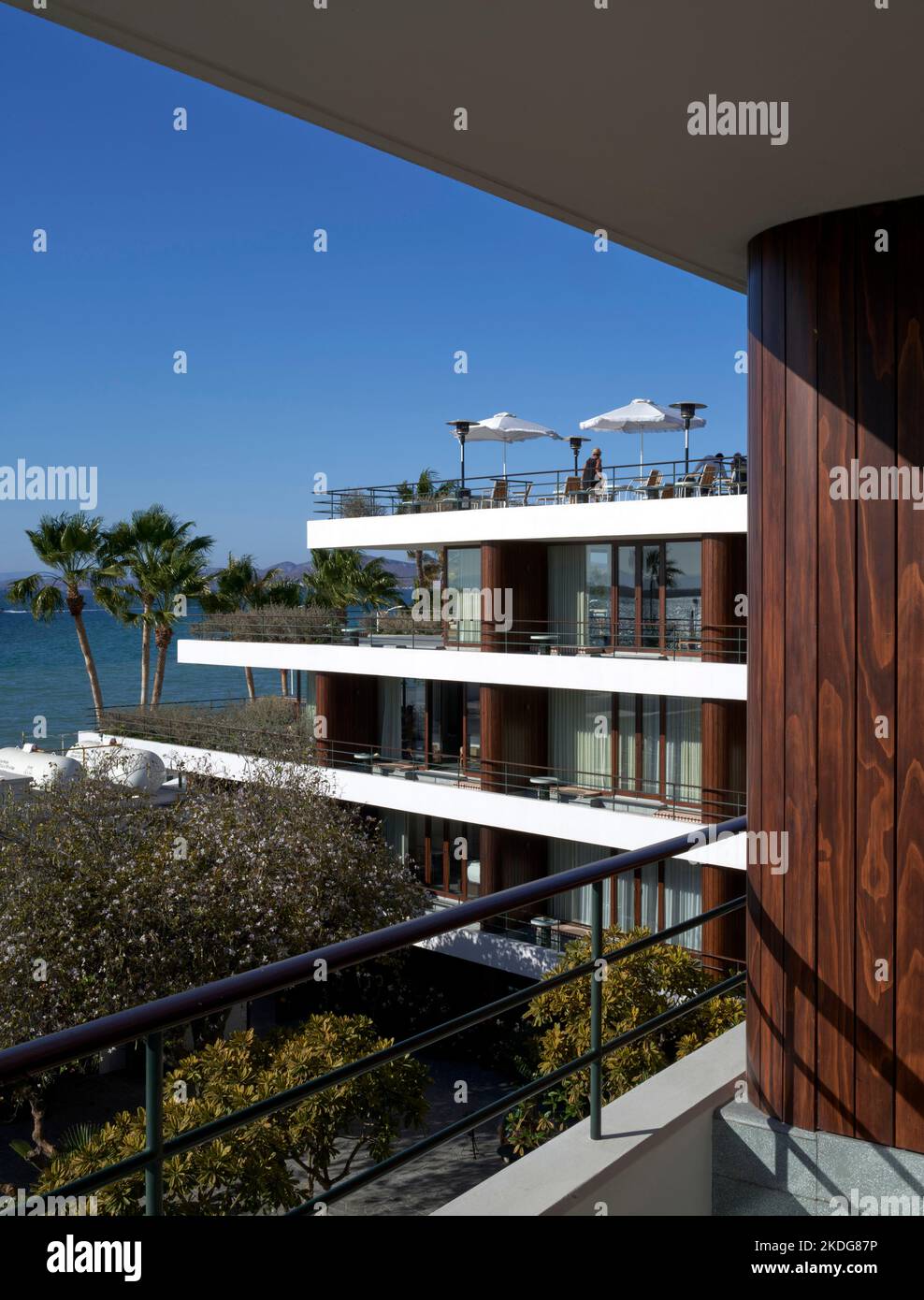 Side View. Hotel Baja Club, La Paz, Mexico. Architect: Max von Werz ...