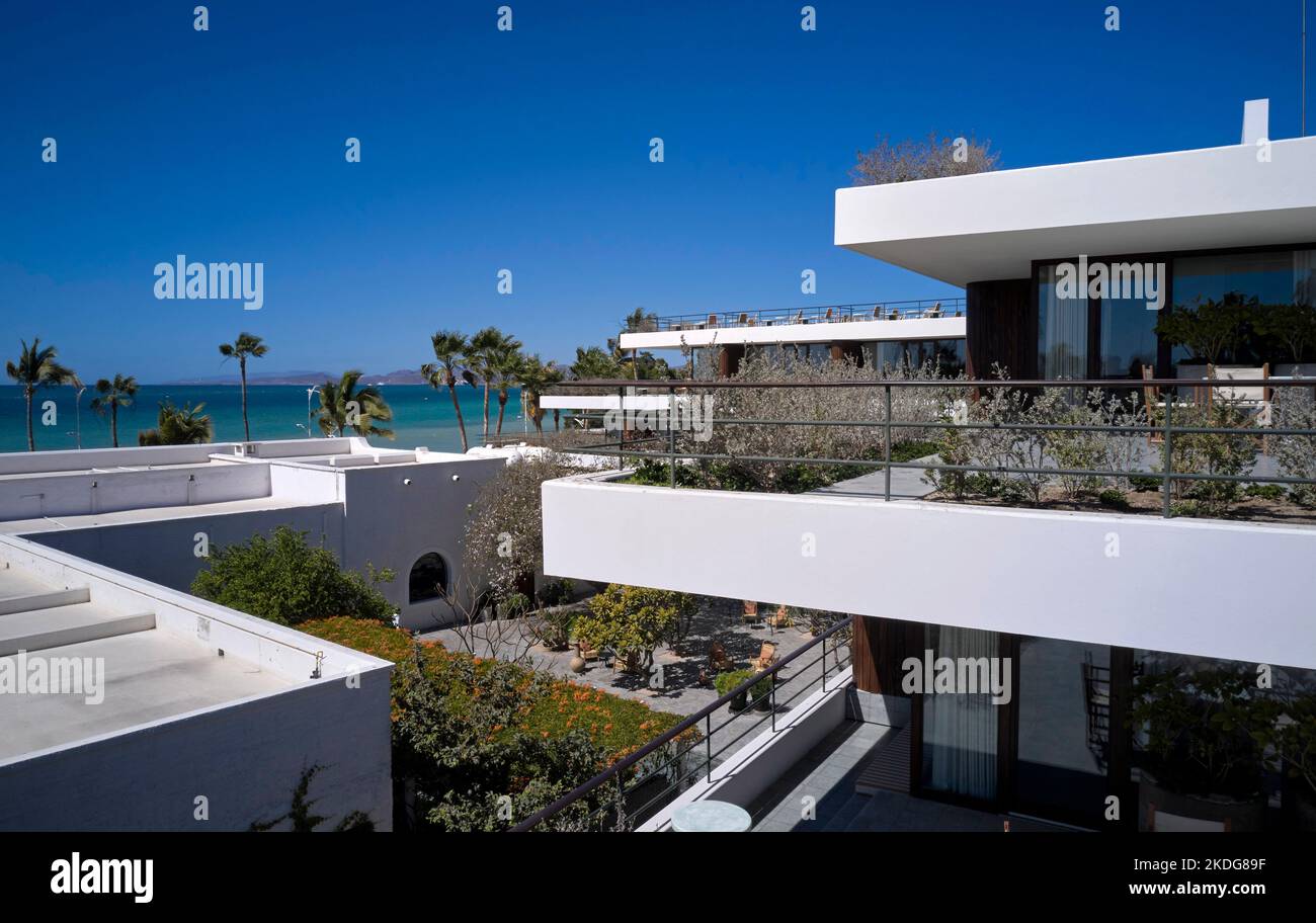 Early morning drone view. Hotel Baja Club, La Paz, Mexico. Architect ...