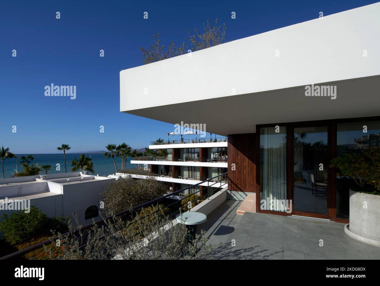View from suite. Hotel Baja Club, La Paz, Mexico. Architect: Max von ...