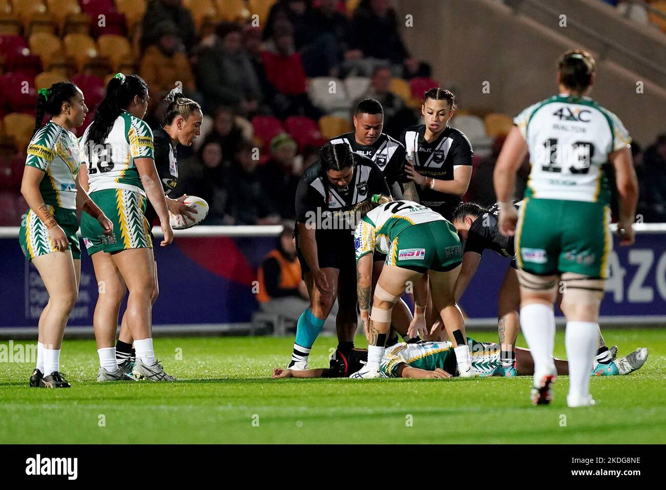 Cook Islands’ Kimiora Breayley-Nati seen knocked out during the Women's ...