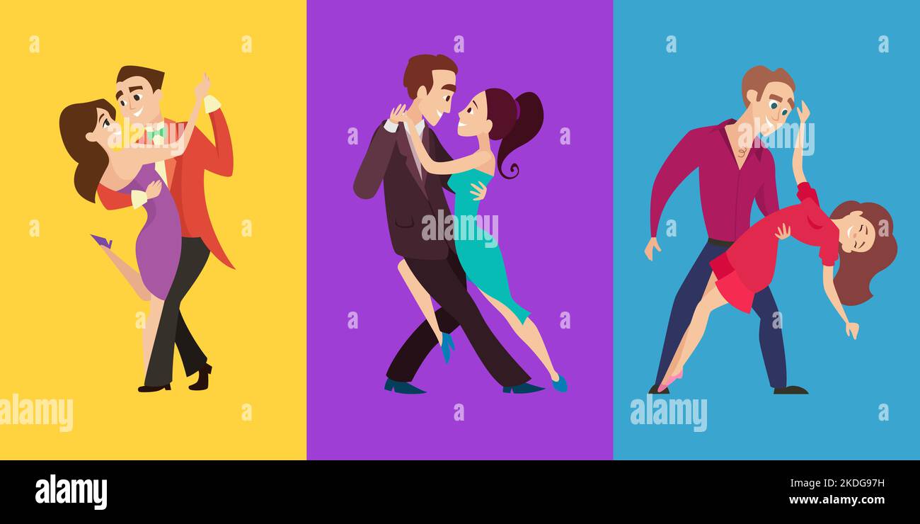 Dancers. male and female dancers in action poses. vector characters ...