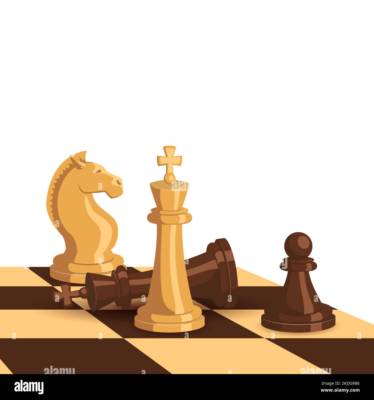 Chess concept background with black and white chess figures standing on ...