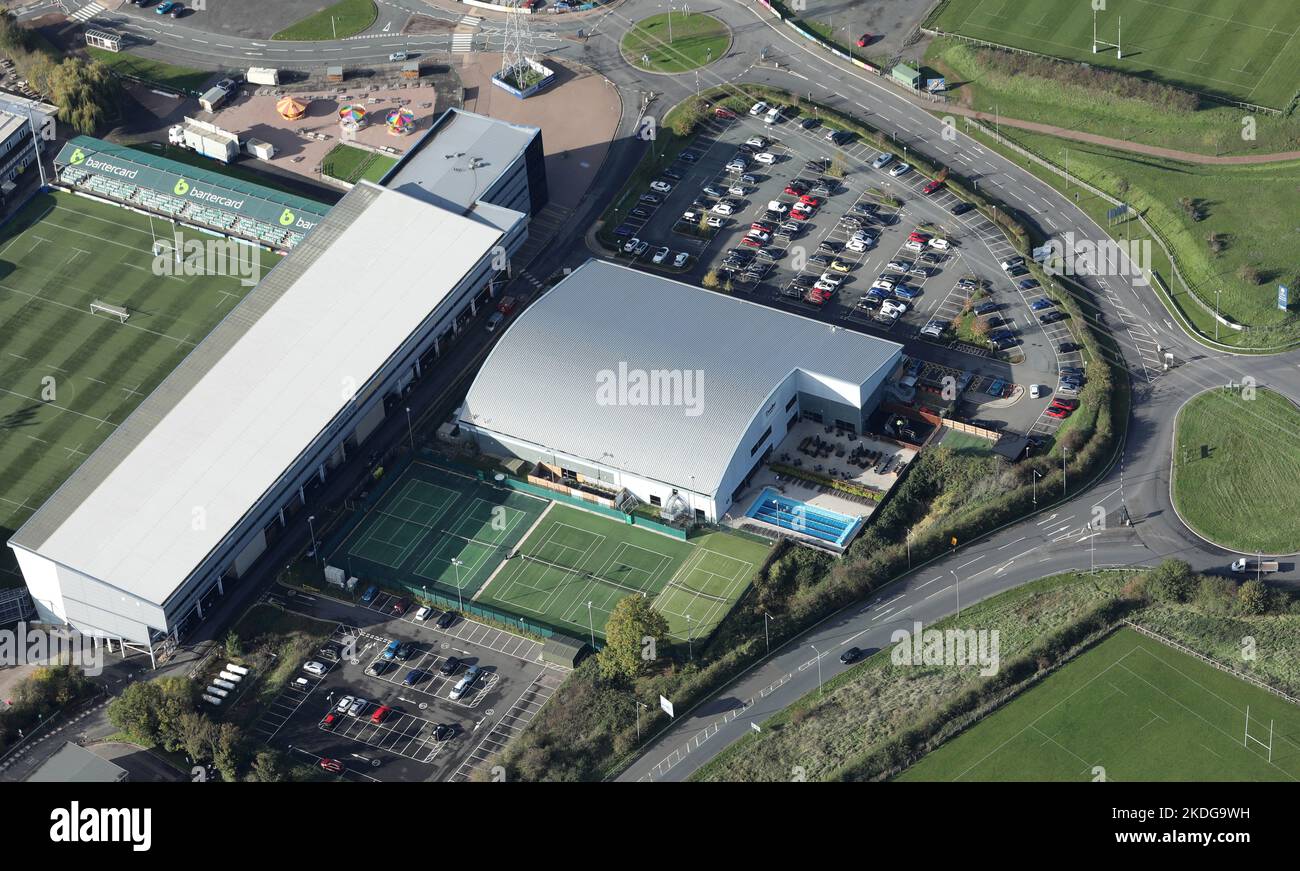 Aerial view of The Worcester Warriors Rugby Club stadium & facilities ...
