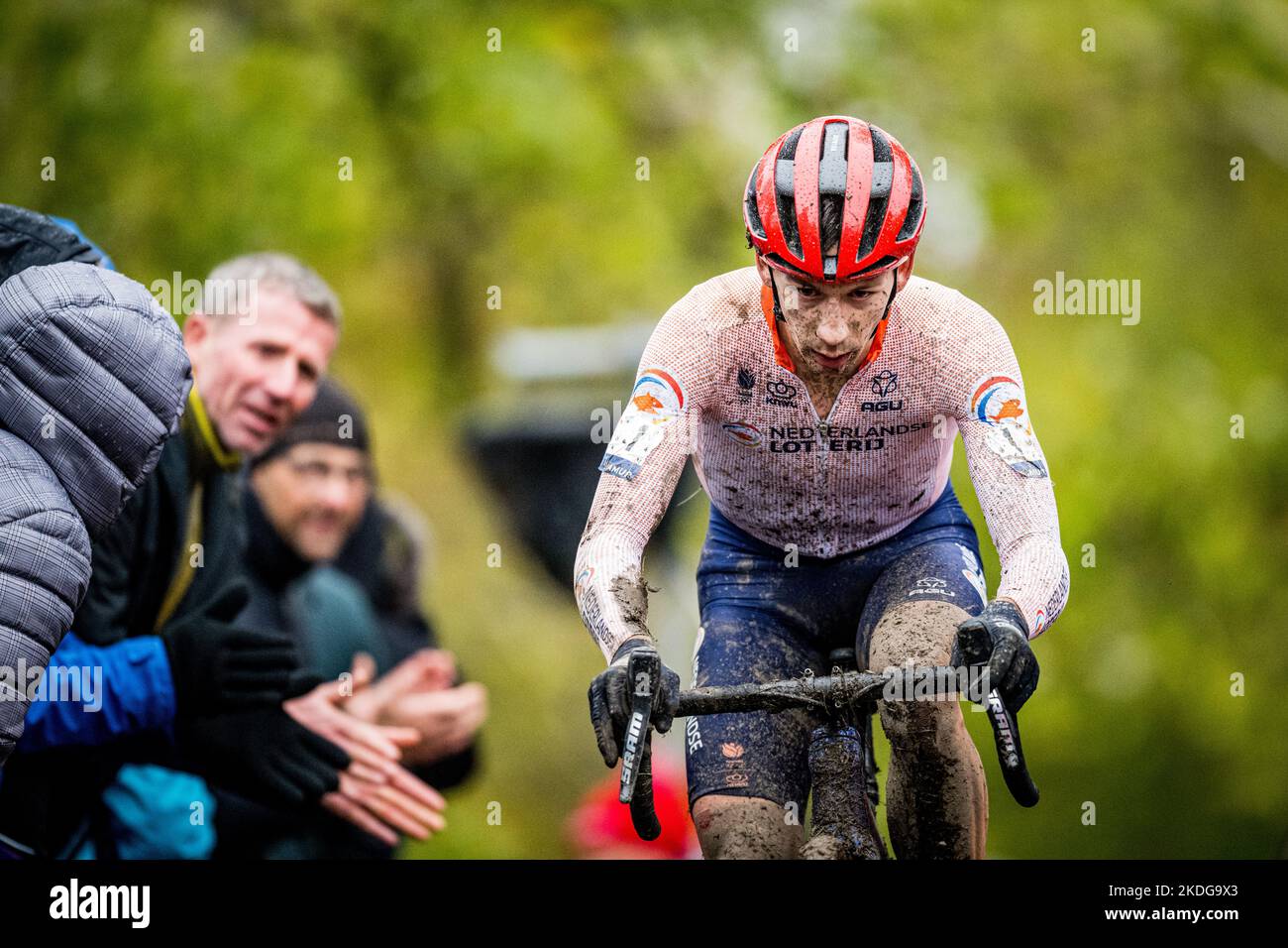 Dutch Lars Van Der Haar pictured in action during the men elite race at ...