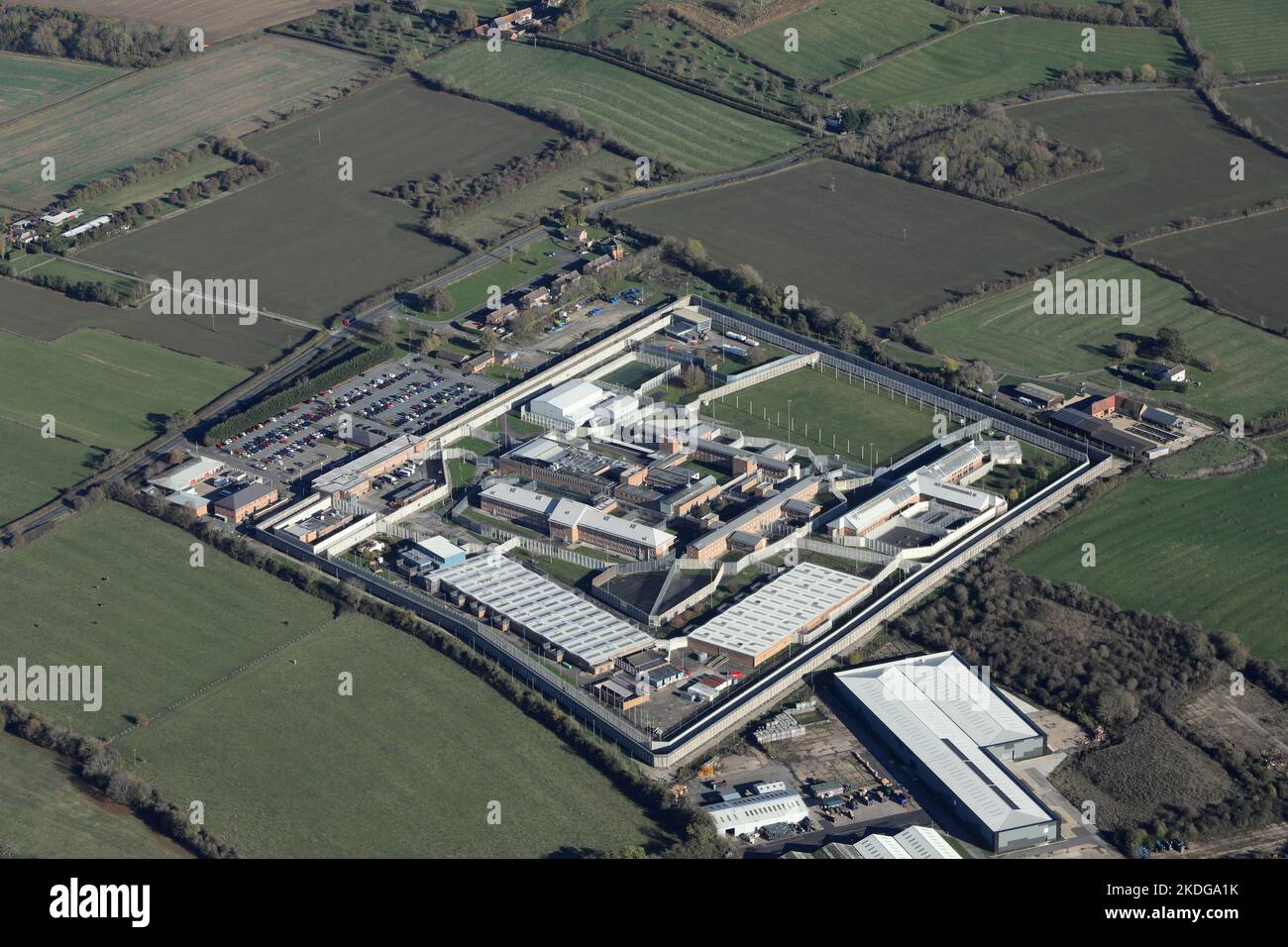 Aerial view of Long Lartin High Security Prison near Evesham in ...