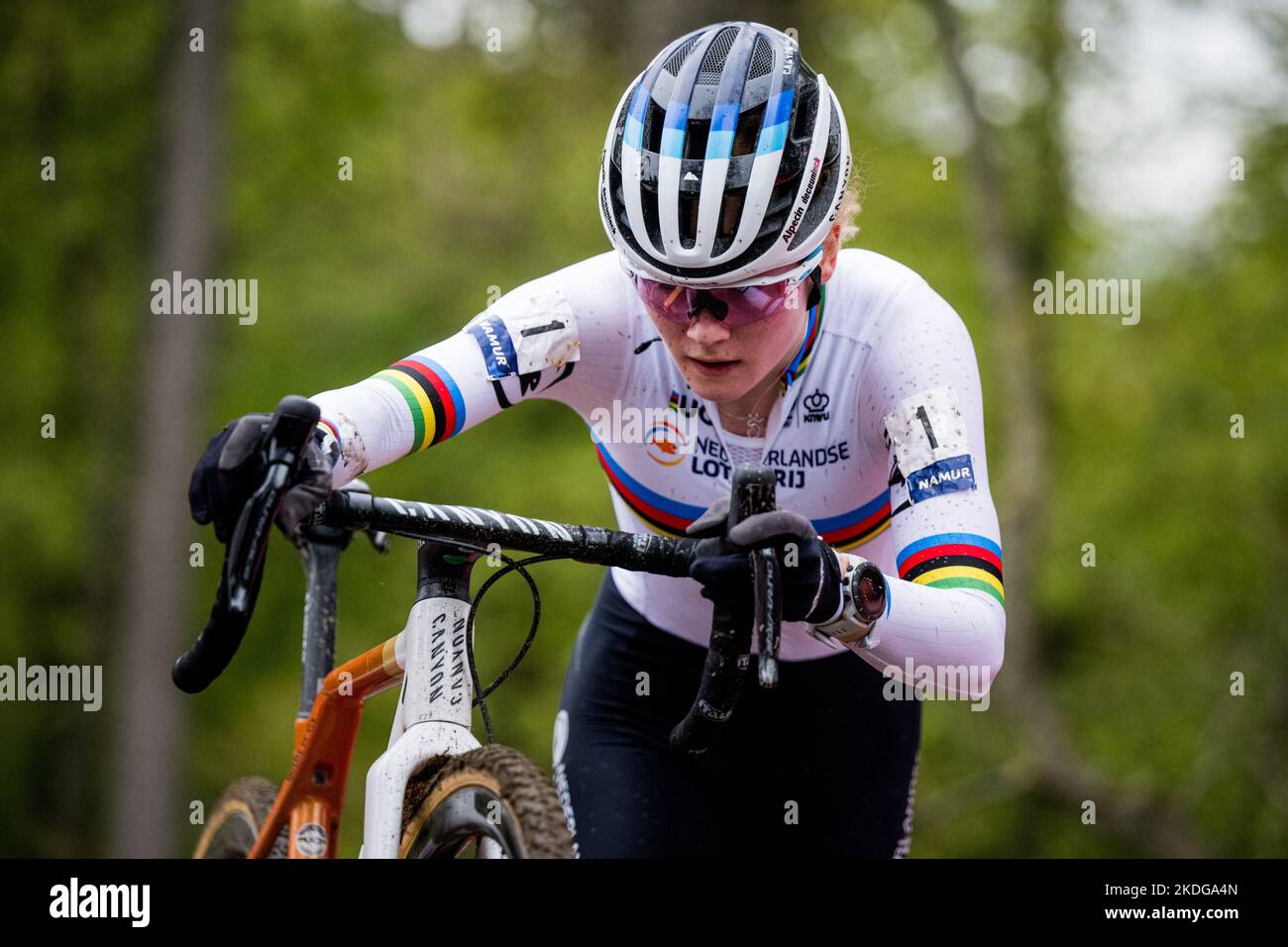 Dutch Puck Pieterse pictured in action during the U23 women's race at ...