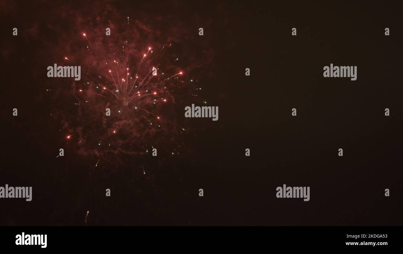 fireworks in dark sky, celebratation, wide photo Stock Photo - Alamy