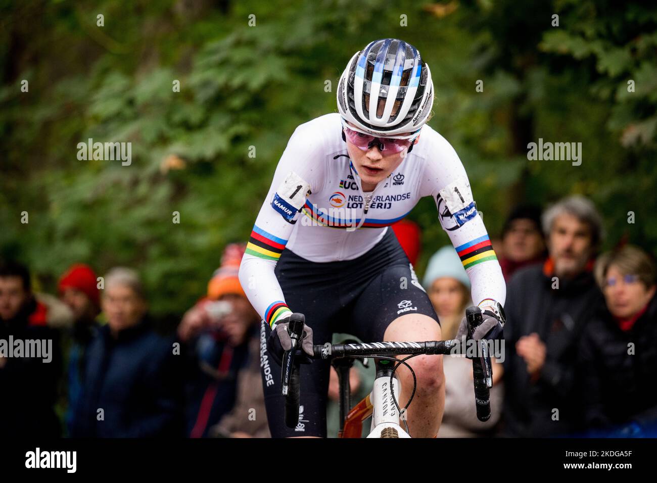 Dutch Puck Pieterse pictured in action during the U23 women's race at ...