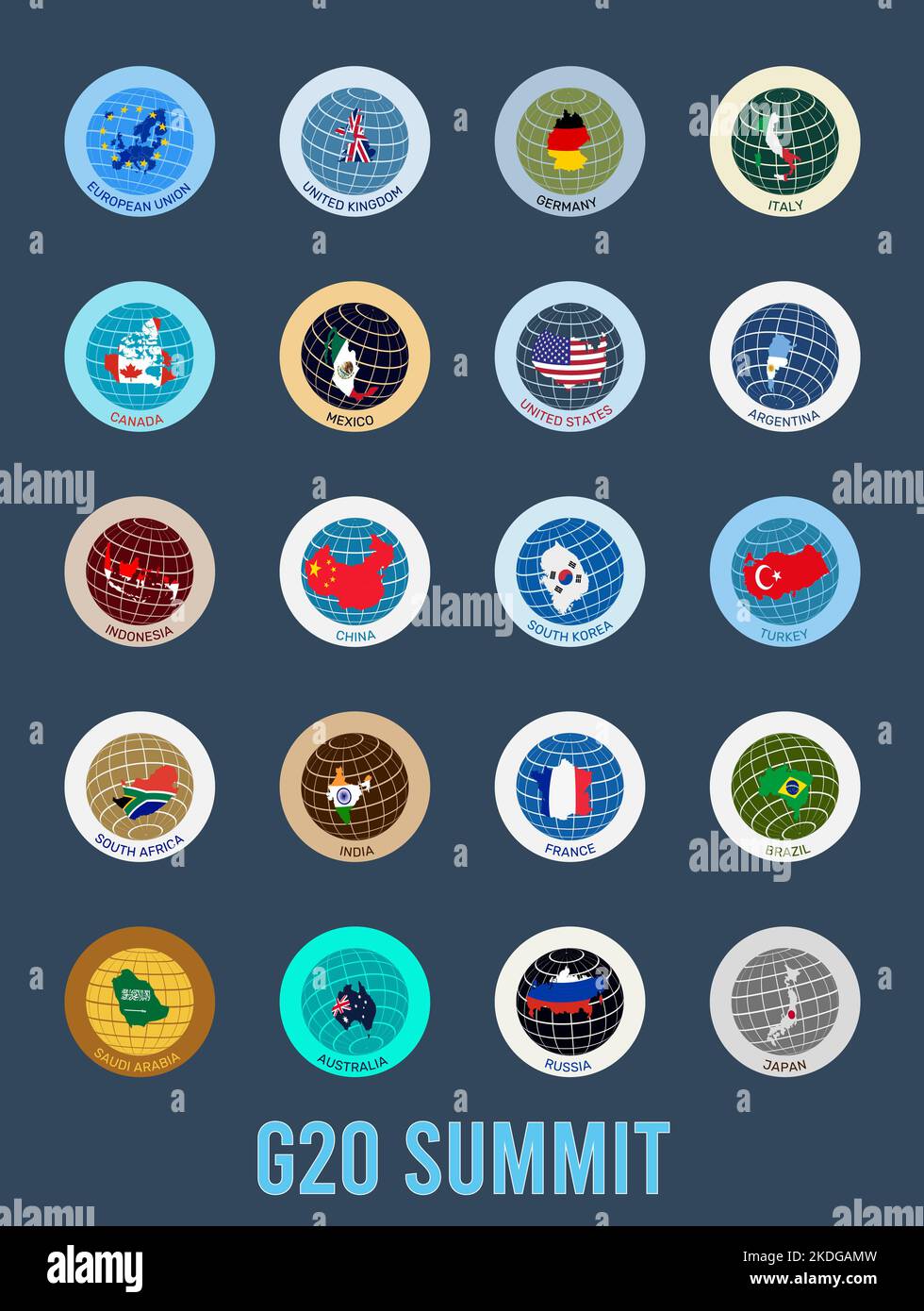 Flags of the world set in a globe hi-res stock photography and images ...