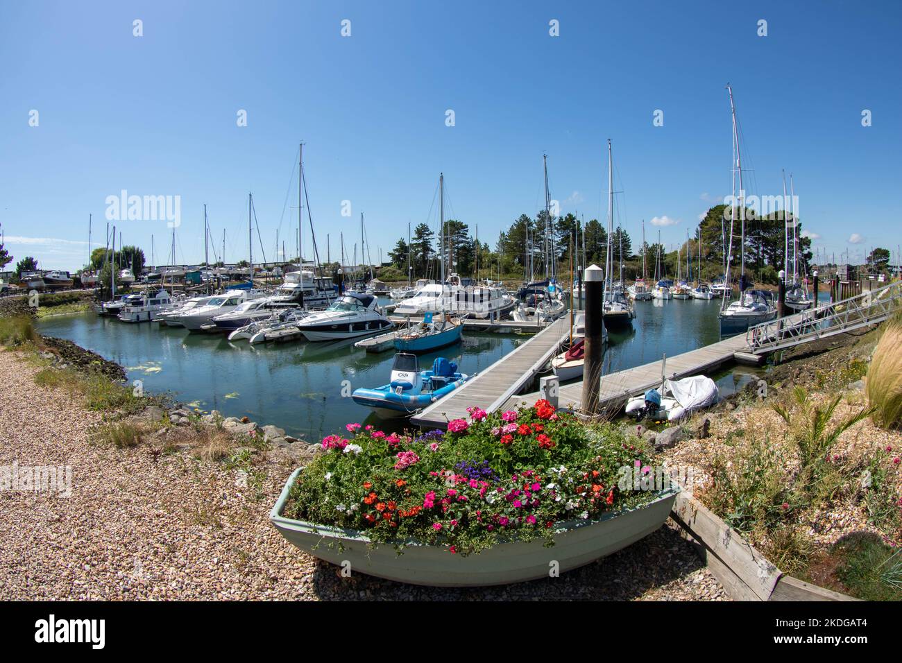 marina at Emsworth Hampshire England taken with a fisheye lens Stock ...