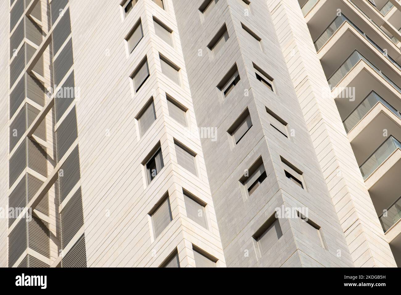 Typical israel architecture, modern Apartments building facade with ...