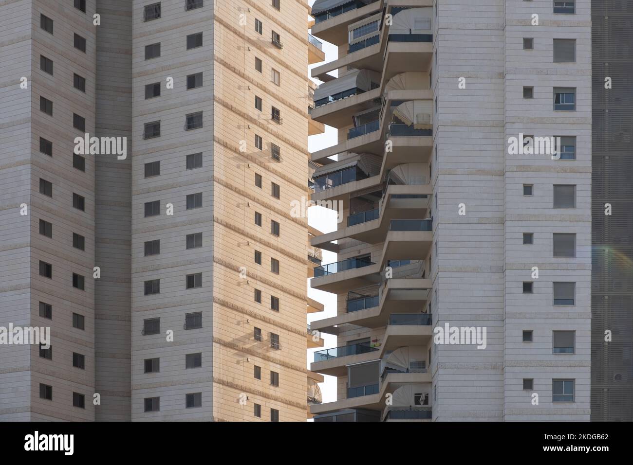Typical israel architecture, modern Apartments building facade with ...