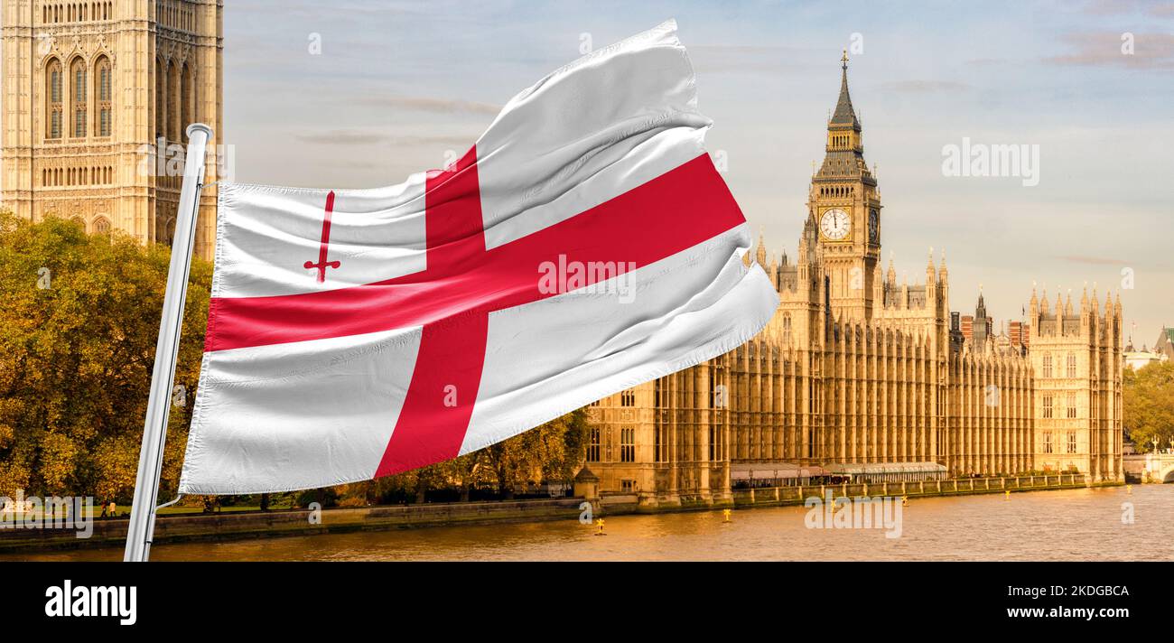 The flag of the City of London is based on the flag of England Stock ...