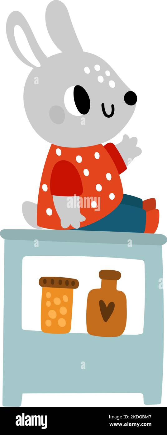 Cute animal patient. Baby rabbit character on medical exam Stock Vector ...