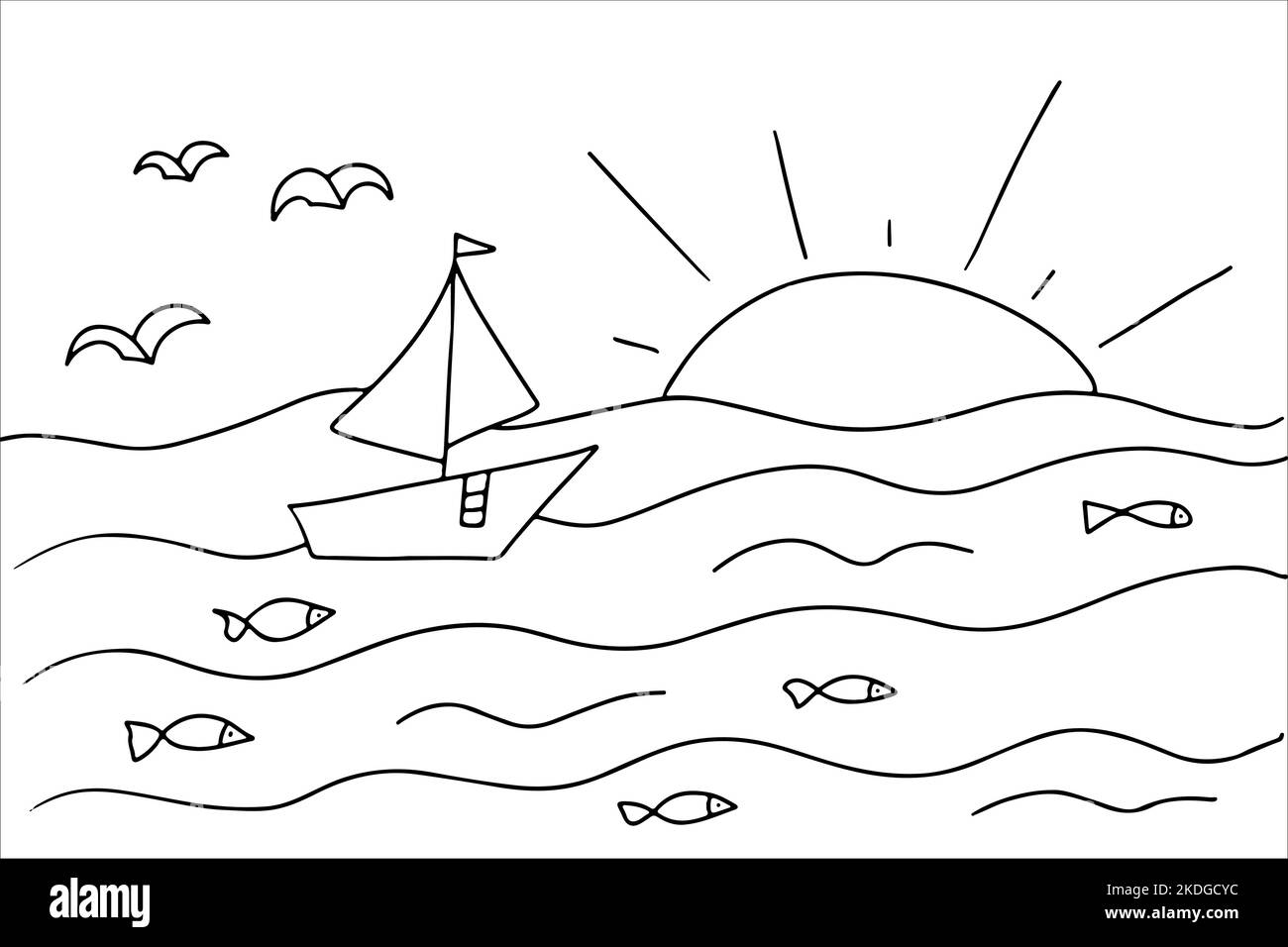Seascape Coloring Pages