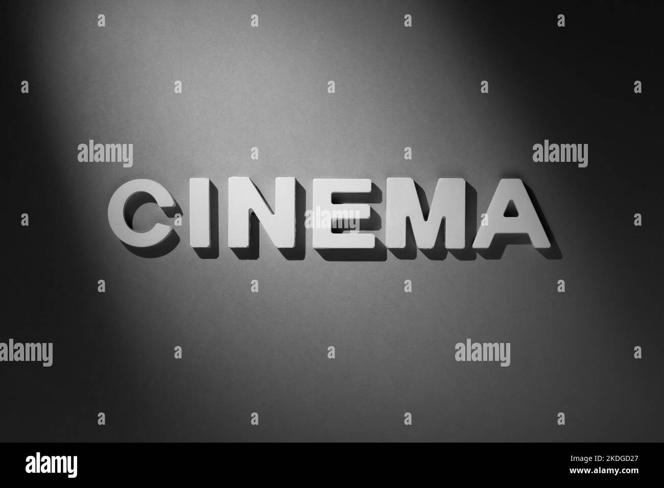 Cinema - Vintage style title. Black and white photograph Stock Photo ...