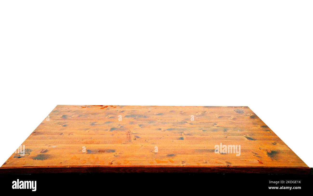 Beautiful texture empty brown wood table top texture on white ...