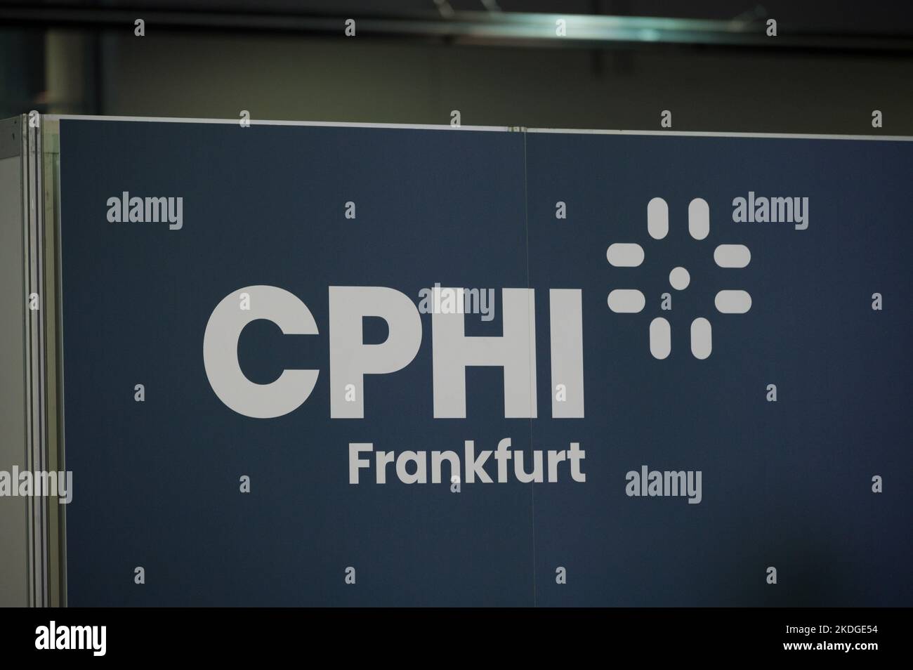 CPHI logo on banner, CHPI 2022 in Messe Frankfurt, Germany Stock Photo ...