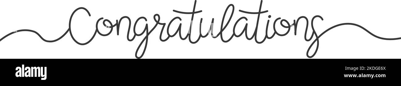 Congratulation calligraphy banner. Good wishes script message, congrats ...