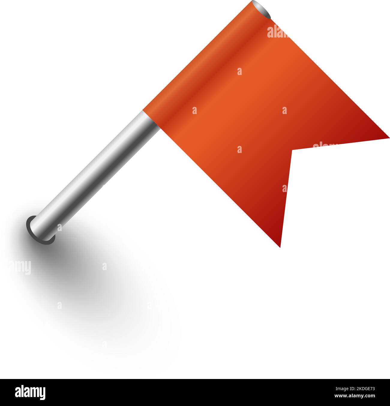 Red flag pin. Realistic metal tack mockup Stock Vector Image & Art - Alamy