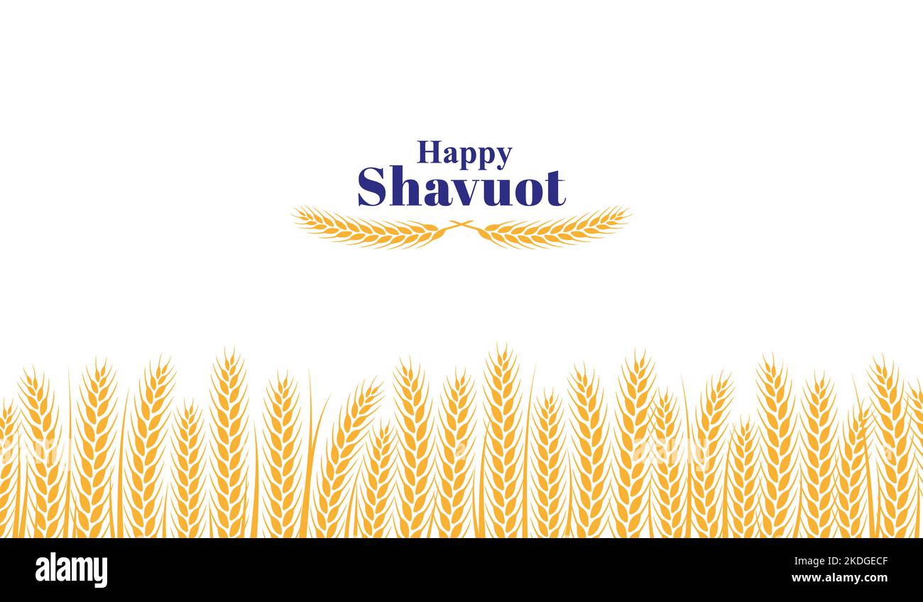 Happy shavuot background with gold wheat ears. Holiday in israel banner ...
