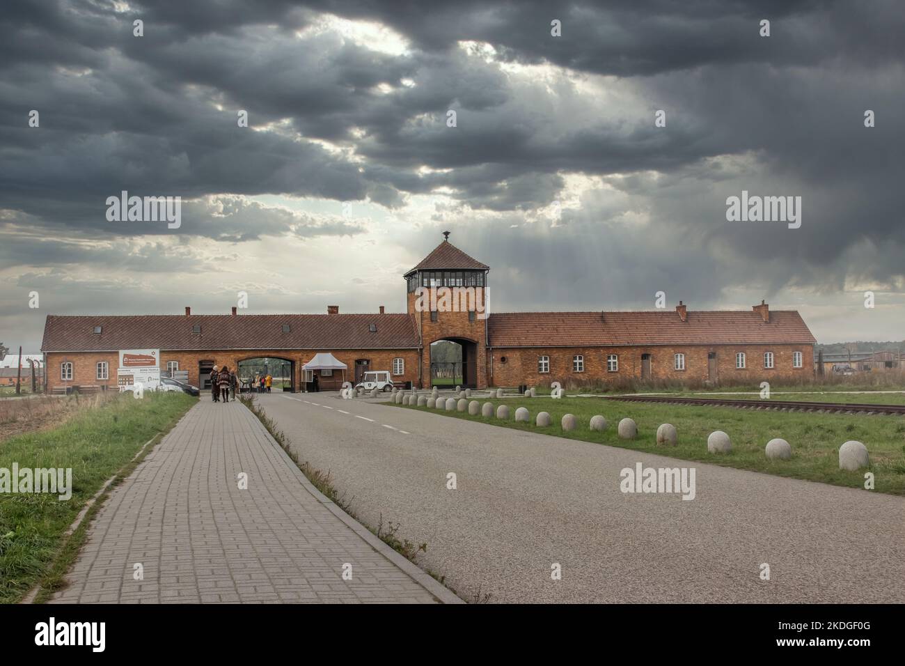 Auschwitz Birkenau Museum and Memorial Main Entrance . Oswiecim Prison ...