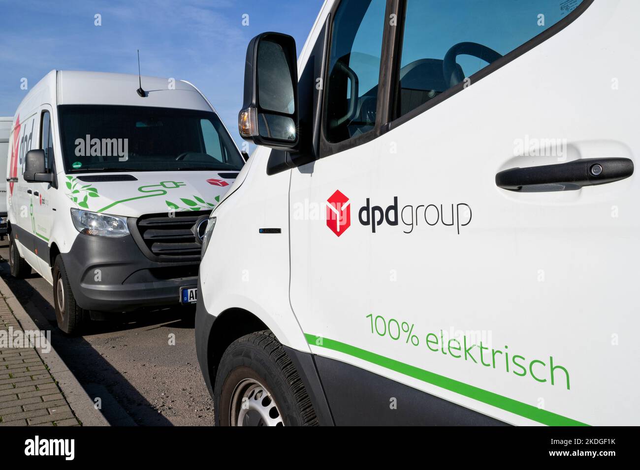 electric DPD Mercedes-Benz Sprinter delivery vans Stock Photo - Alamy