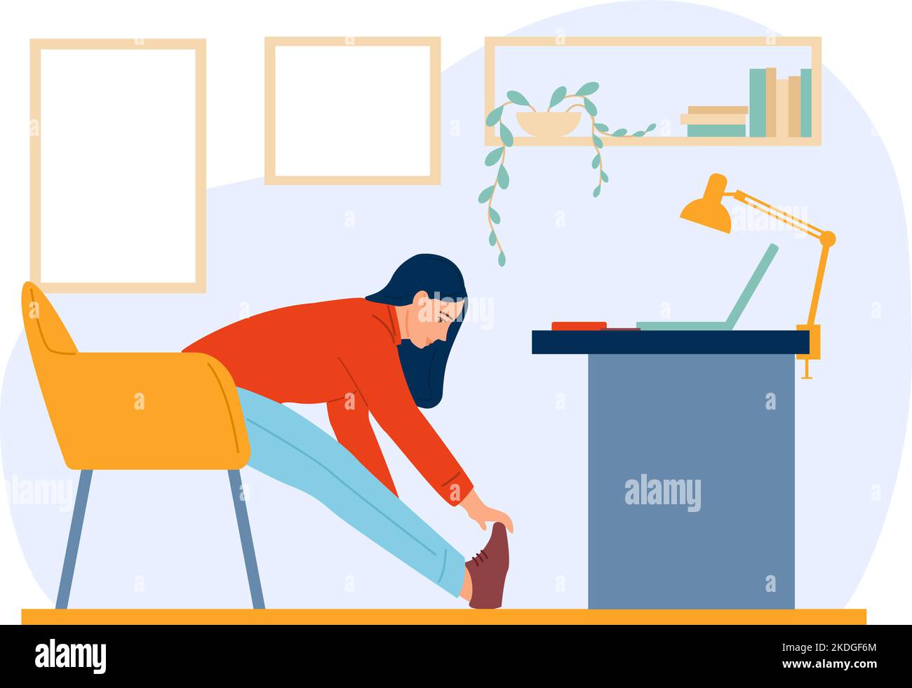 Woman stretching back fitness Stock Vector Images - Alamy