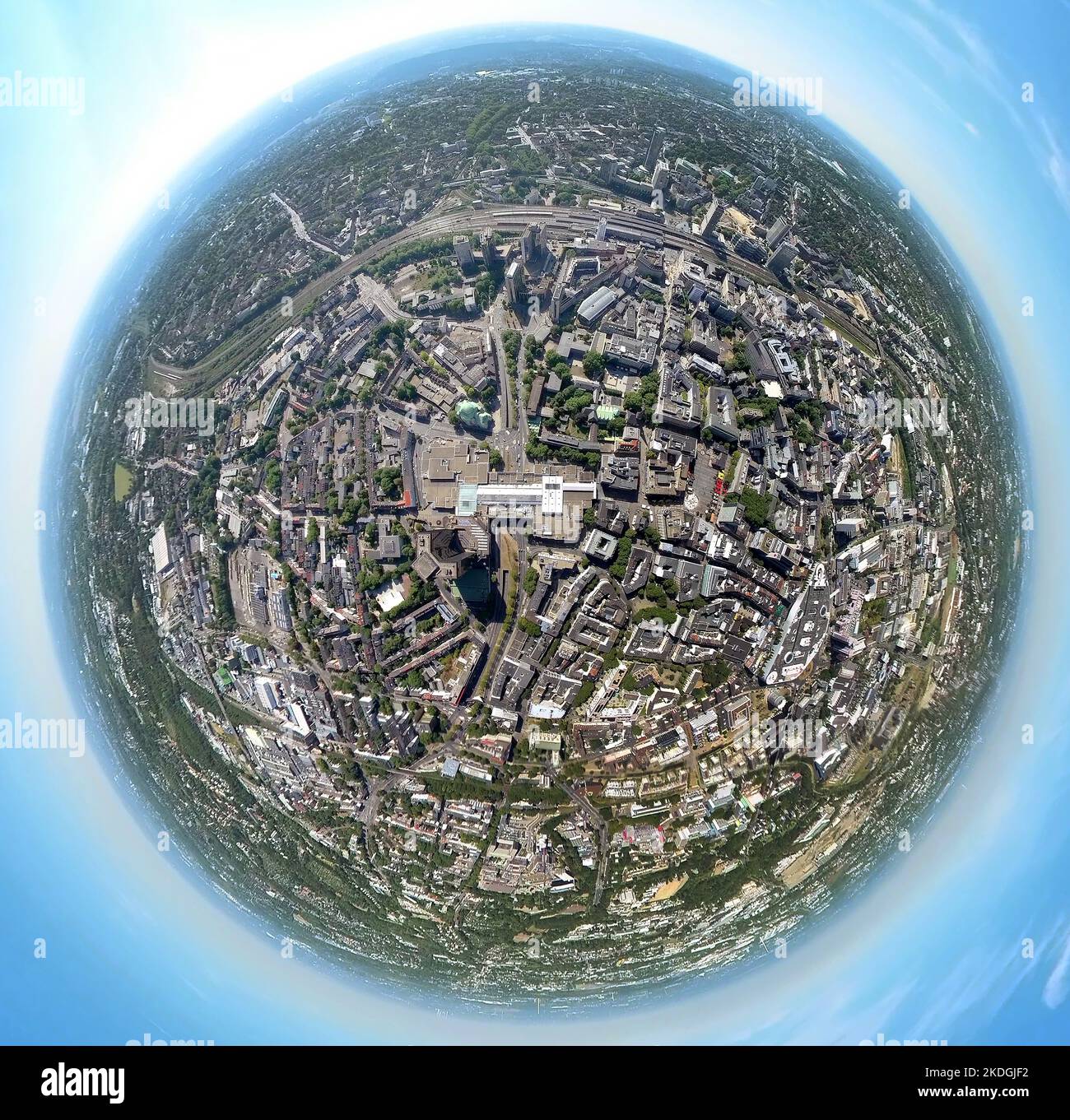 Aerial view, City and Rathaus Galerie, Westviertel, Essen, Ruhr area ...