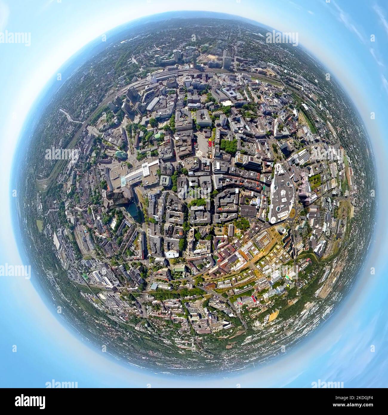 Aerial view, City and Kennedyplatz, Westviertel, Essen, Ruhr area ...
