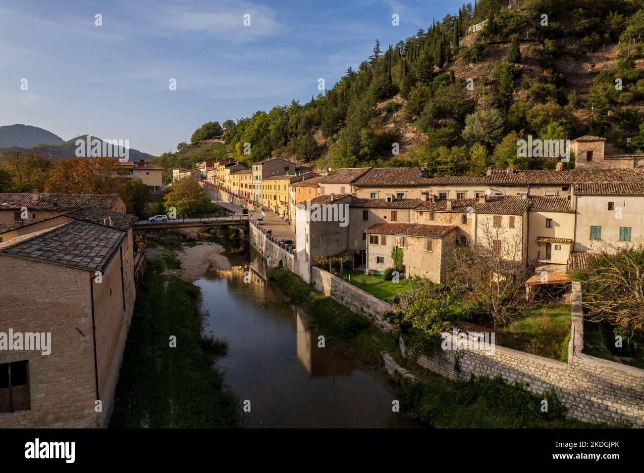 Aerial view of Piobbico town in Marche region in Italy Stock Photo - Alamy