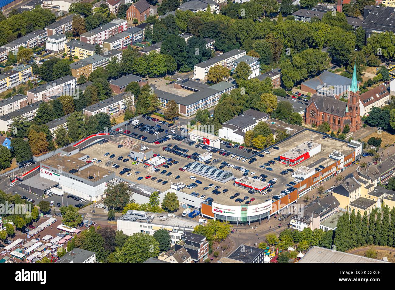 Aerial view, Allee-Center Essen-Altenessen, evang. old church ...